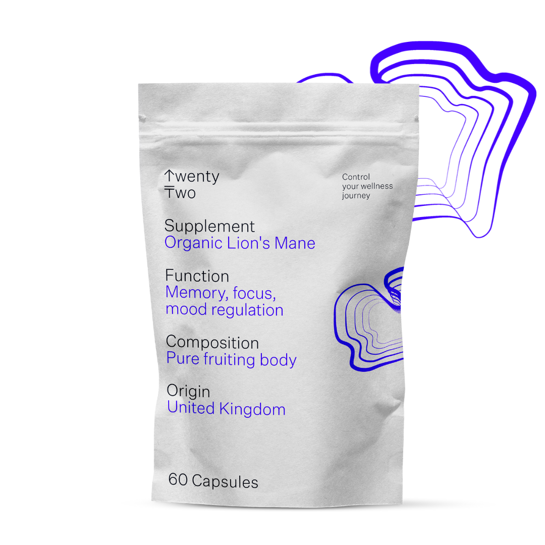 Buy Lion’s Mane Mushroom Capsules | UK Grown | 60 Tablets - MyTwentyTwo